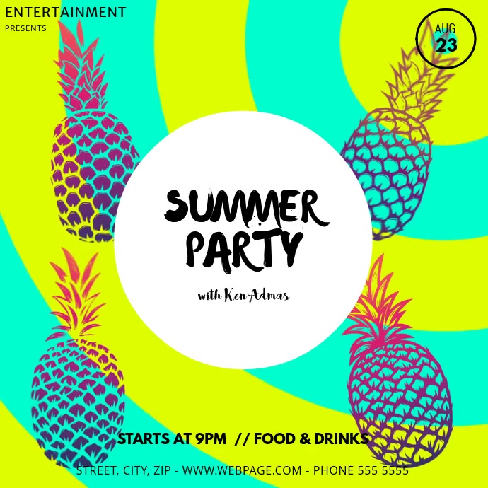 Summer party video ad template | PosterMyWall