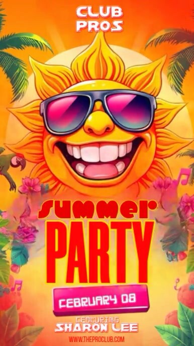 Summer Party Yellow Theme Template | PosterMyWall