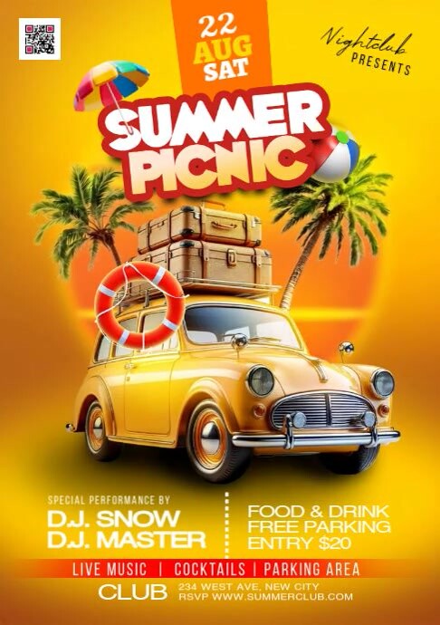 Summer picnic party Template | PosterMyWall