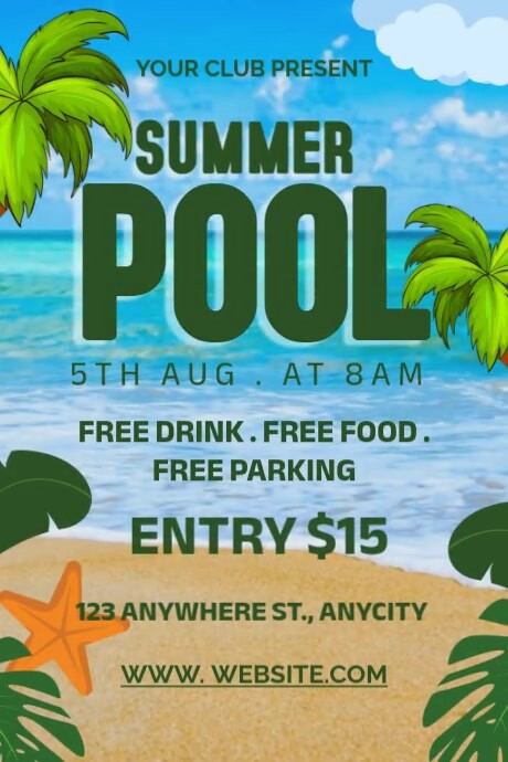 Plantilla de SUMMER POOL | PosterMyWall