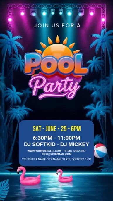 Modèle Summer Pool Party | PosterMyWall