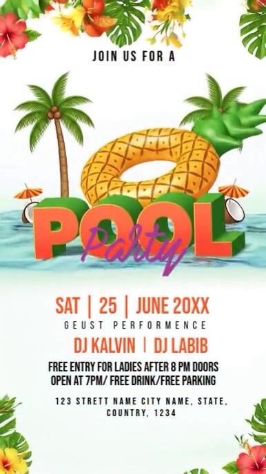 Modèle Summer Pool Party | PosterMyWall