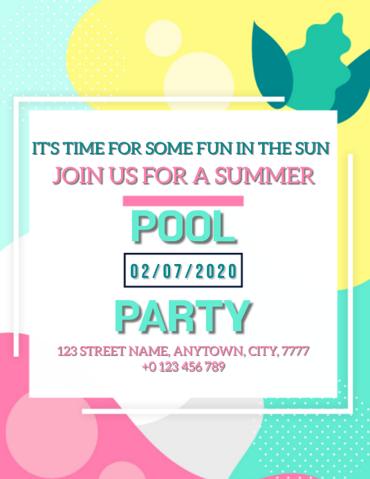 SUMMER POOL PARTY EVENT FLYER TEMPLATE | PosterMyWall