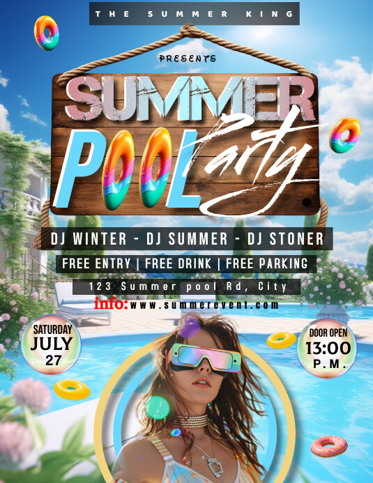 Copy of Summer Pool party flyer | PosterMyWall