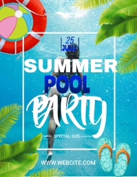 Summer pool party flyer template | PosterMyWall