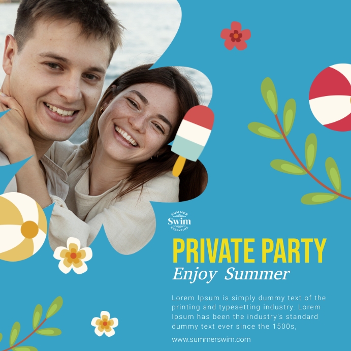 Summer Private Party Flyer Template | PosterMyWall
