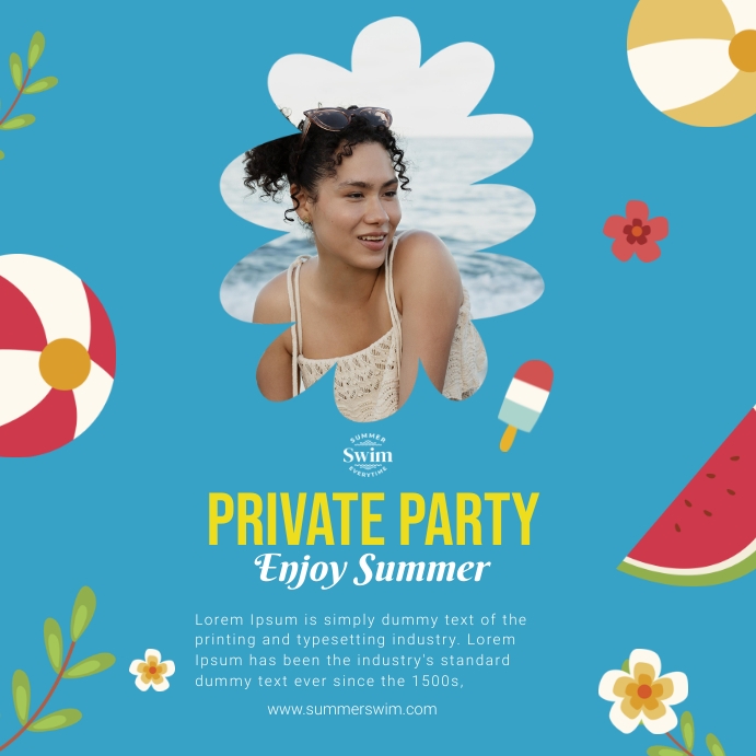 Summer Private Party Flyer Template | PosterMyWall