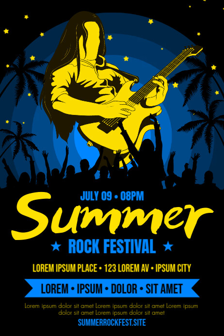 SUMMER ROCK PARTY POSTER Template | PosterMyWall