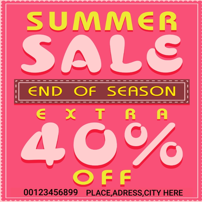 SUMMER SALE BIG OFFER INSTAGRAM POST Template | PosterMyWall