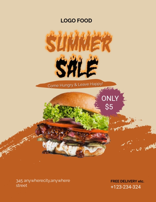 Copy of SUMMER SALE BURGER FLYER | PosterMyWall