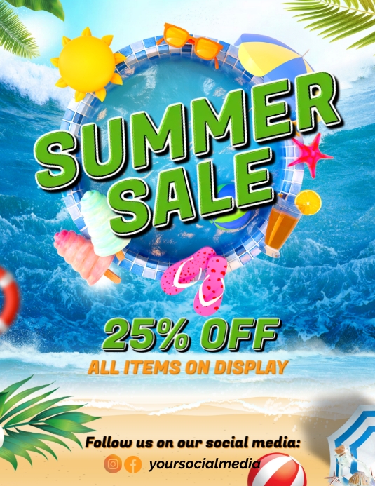 Summer Sale Discount Promo Flyer Template | PosterMyWall