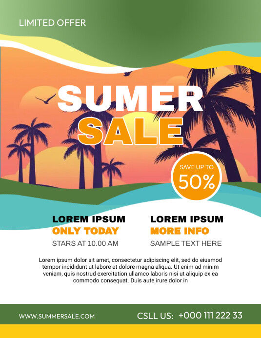 summer sale flyer templat Template | PosterMyWall