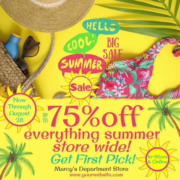 Summer Sale Instagram Advertising Template | PosterMyWall