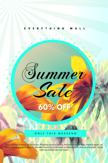Summer Sale Light Blue Poster Template | PosterMyWall