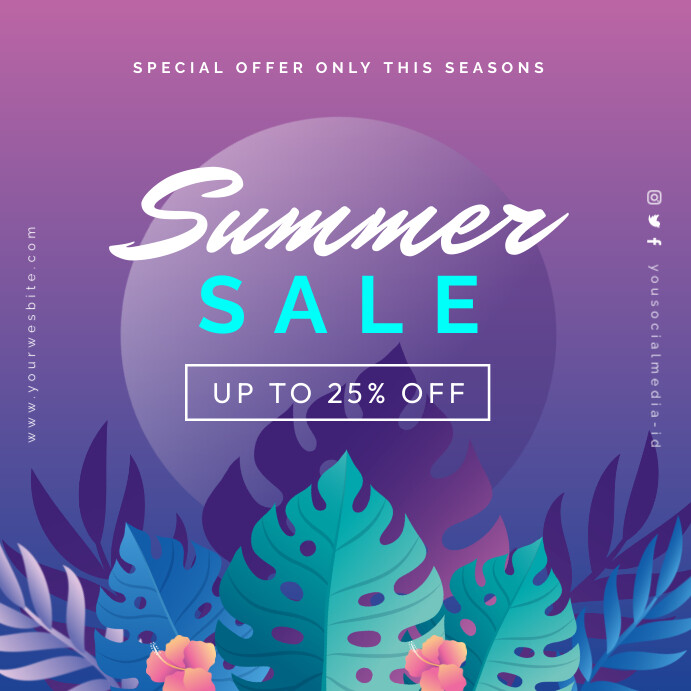 Summer Sale Social Media Post เทมเพลต | PosterMyWall