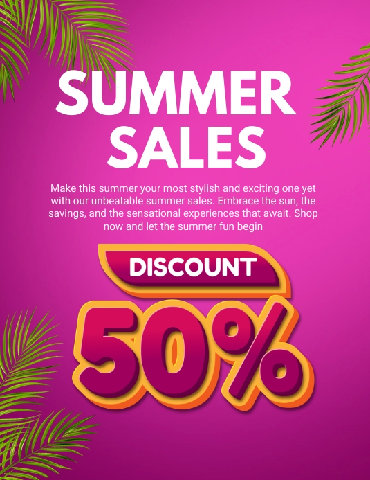 Summer Sales Template Free | PosterMyWall
