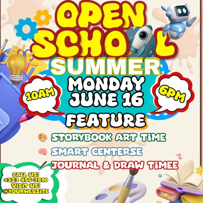 Summer School Enrollment Template | PosterMyWall