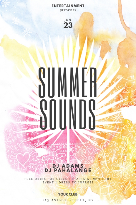 Copy of Summer Sounds Party Flyer Template (2) | PosterMyWall