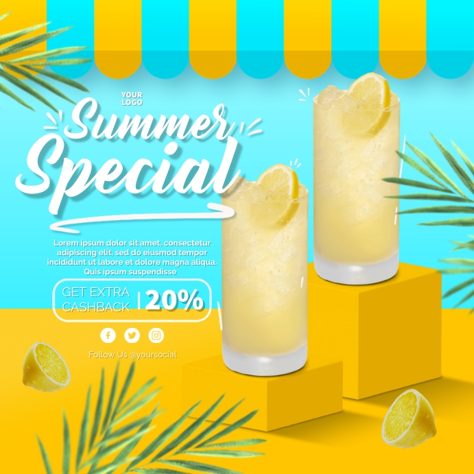 Copy of Summer Special Drinks Ads | PosterMyWall