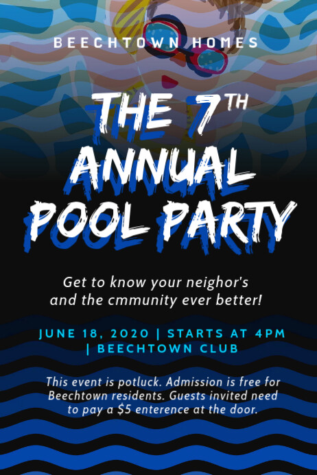 Copy of Summer Spring Annual Pool Party Template | PosterMyWall