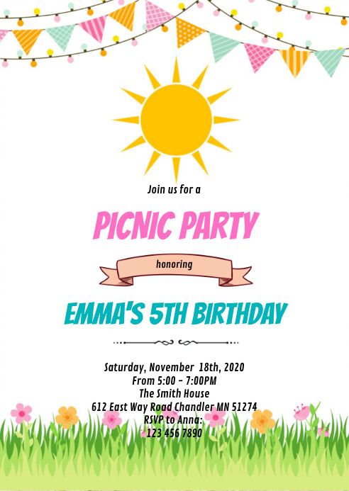 Summer sun birthday party invitation Template | PosterMyWall