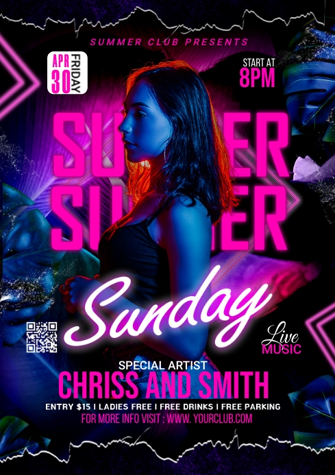 Copy of Summer Sunday Night Party | PosterMyWall