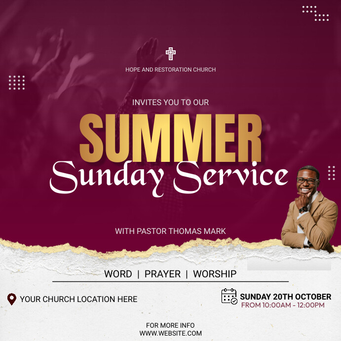 Summer sunday service Template | PosterMyWall