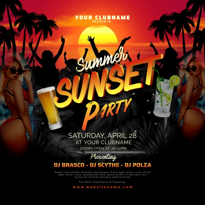 Copy of Summer Sunset Party Instagram Post | PosterMyWall
