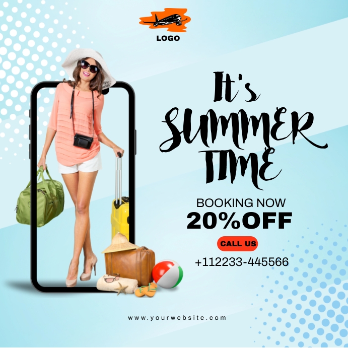 summer travel ad, travel post Template | PosterMyWall