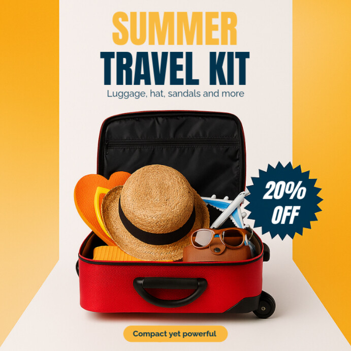 Summer Travel Backpack Trolley Template | PosterMyWall