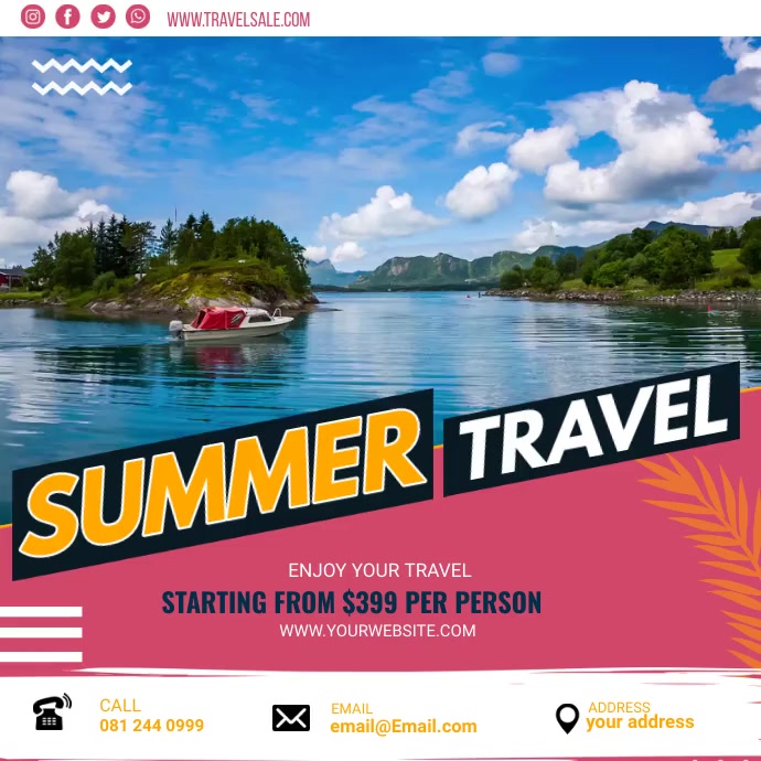 Summer Travel Video Template | PosterMyWall