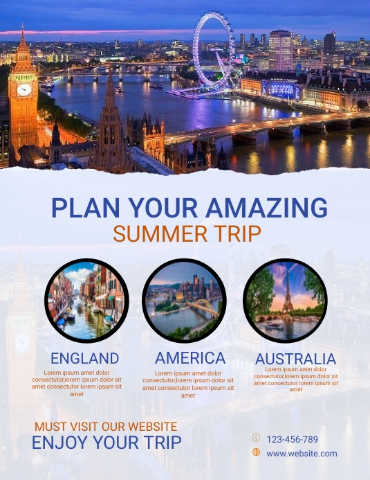 Summer trip flyer poster, trip flyer ad free Template | PosterMyWall