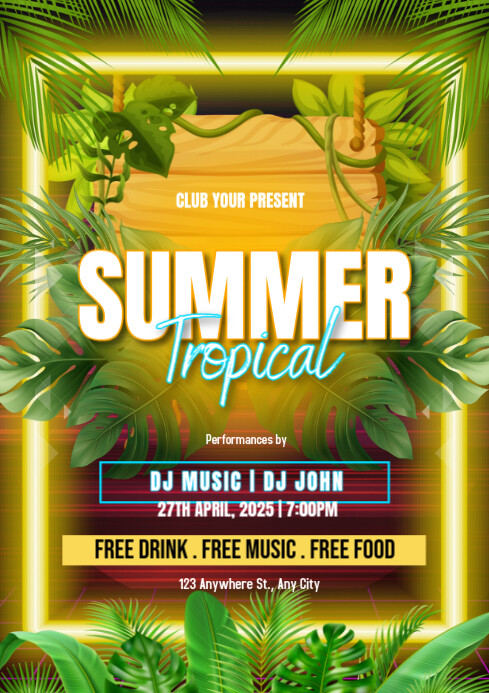 summer tropical Template | PosterMyWall