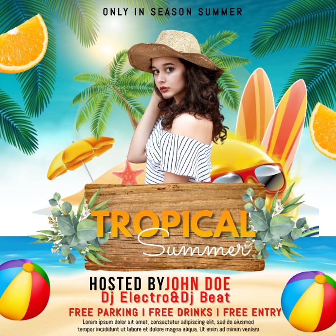 Summer Tropical Flyer Template | PosterMyWall
