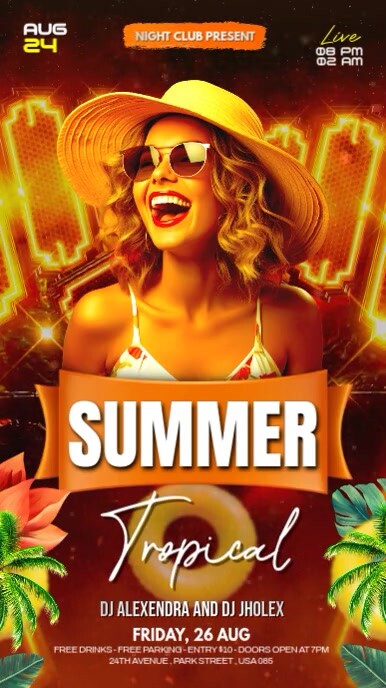 Modèle summer tropical party video ads flyer poster | PosterMyWall