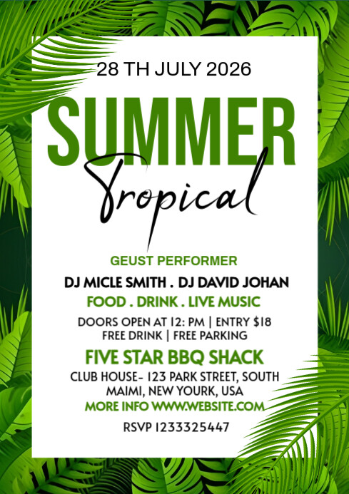 Plantilla de Summer Tropical post | PosterMyWall