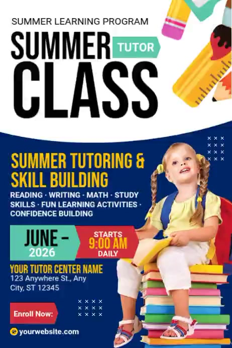 Summer Tutoring Program Ads Template | PosterMyWall