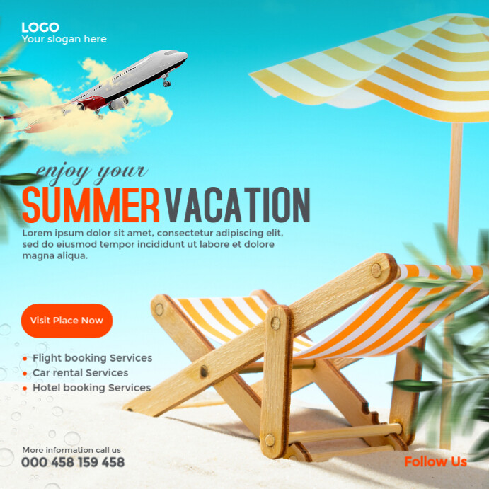 Summer vacation ad template | PosterMyWall