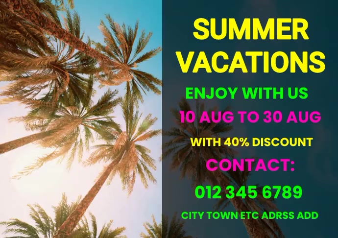 Copy of SUMMER VACATION AD VIDEO | PosterMyWall