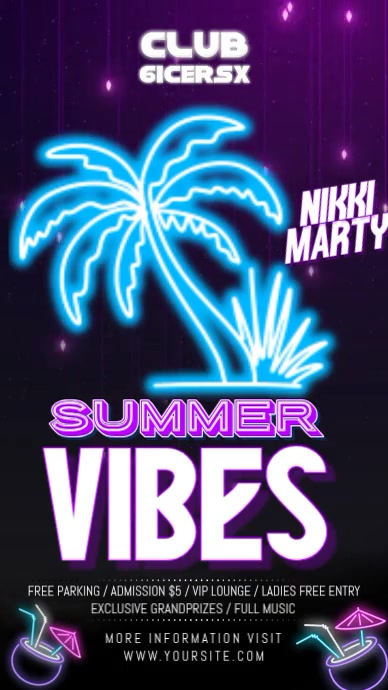 Summer Vibes Beach Party Template | PosterMyWall