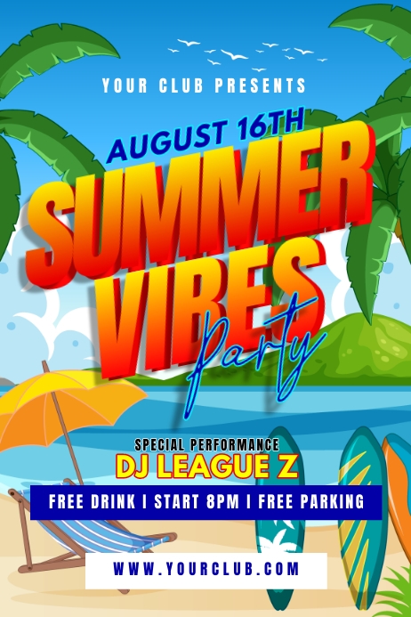 Summer Vibes Template | PosterMyWall