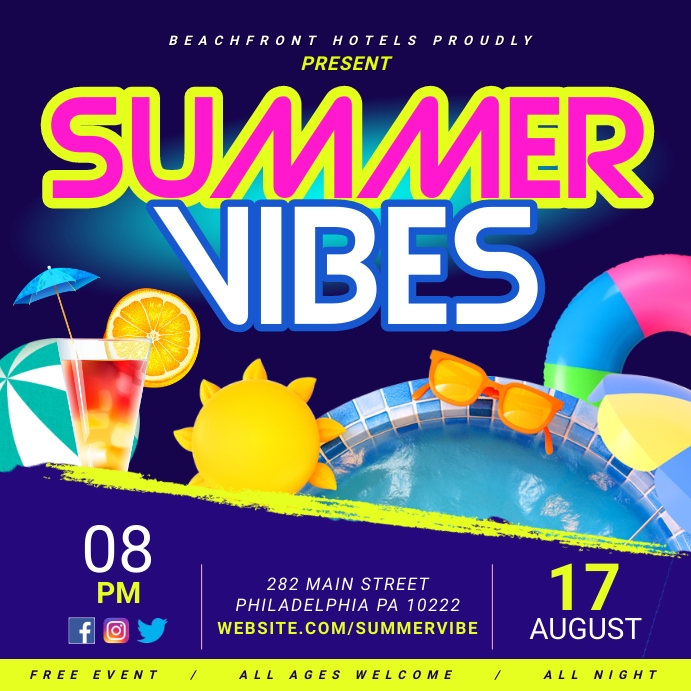 Summer Vibes Template | PosterMyWall