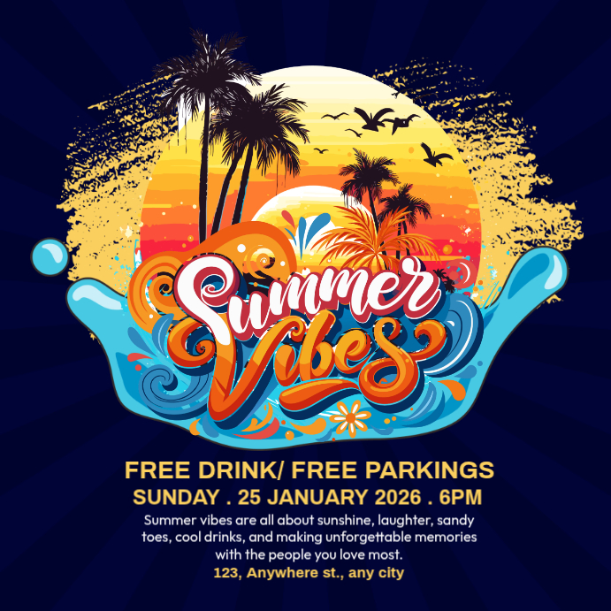 Summer Vibes Flyer Template | PosterMyWall