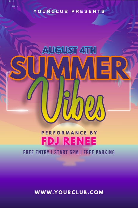 Summer Vibes Party Template | PosterMyWall
