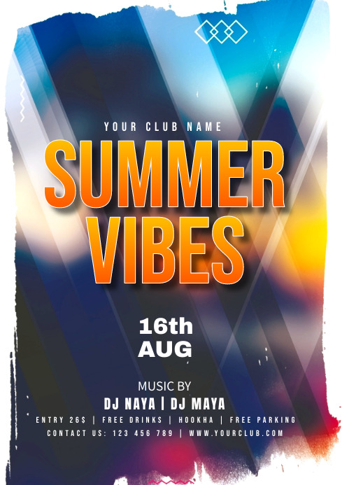 summer vibes party flyer design Template | PosterMyWall