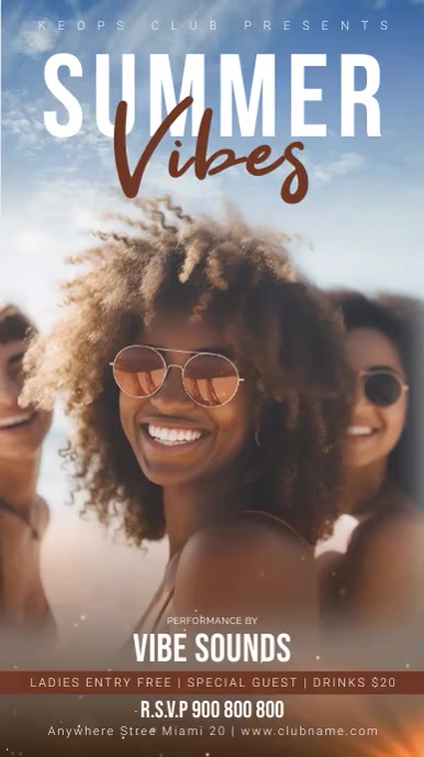 Summer Vibes Party Instagram Ad Template | PosterMyWall