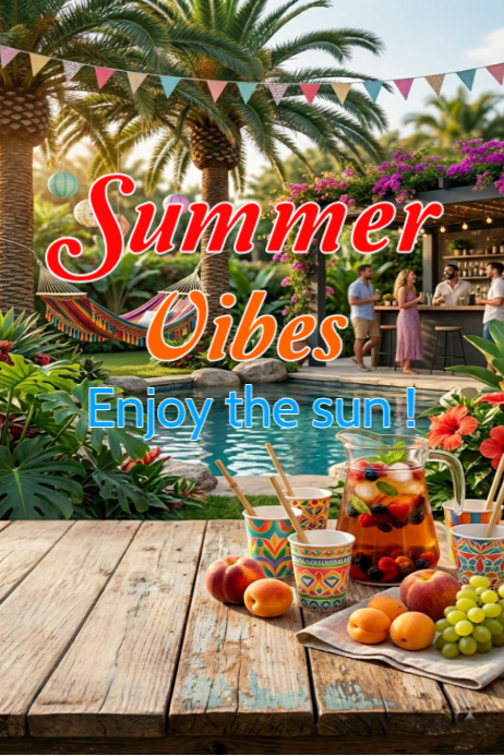 Summer Vibes Poster Template | PosterMyWall