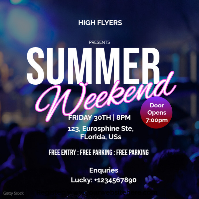 Summer Weekend Party Summer Concert Template | PosterMyWall