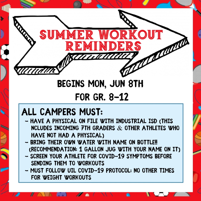 Summer Workout Reminders Template | PosterMyWall