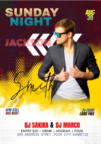 sunday night club party flyer a1 Template | PosterMyWall